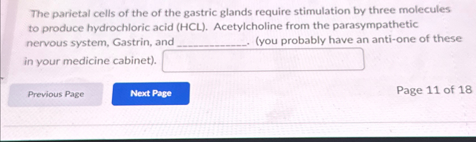 Solved The parietal cells of the of the gastric glands | Chegg.com