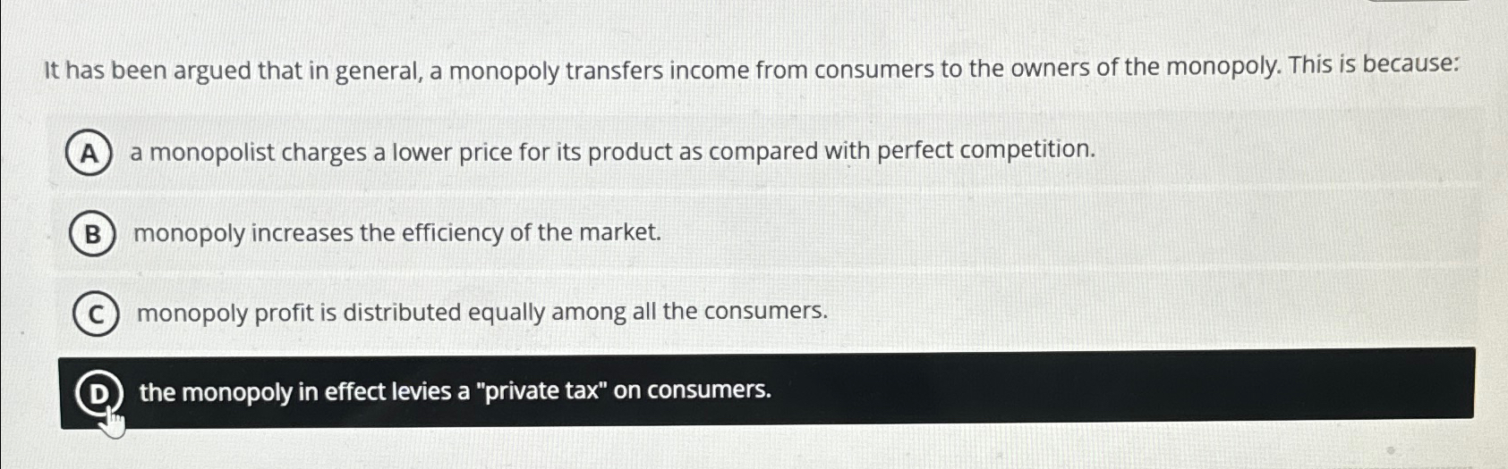 Solved It has been argued that in general, a monopoly | Chegg.com