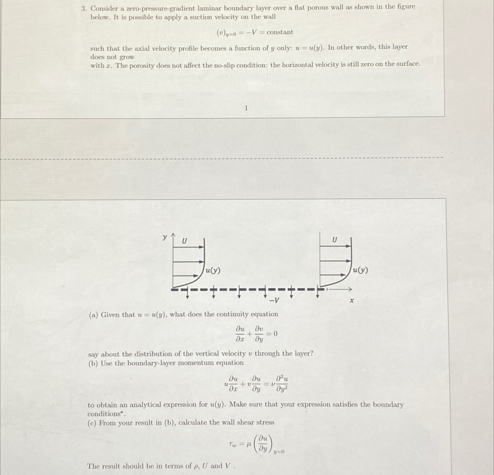 Solved Consider a zero-pressure-gradient laminar boundary | Chegg.com