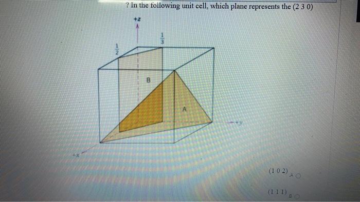 Solved ? In the following unit cell, which plane represents | Chegg.com