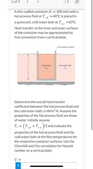 Solved 2 of 5 - /2 I!! A thin-walled container (L = 100 mm) | Chegg.com