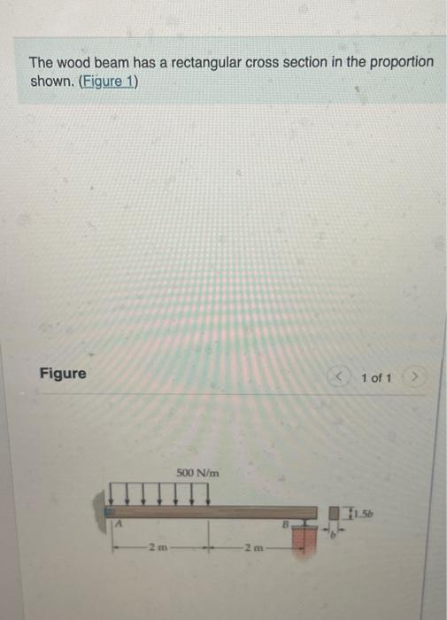Solved The wood beam has a rectangular cross section in the | Chegg.com