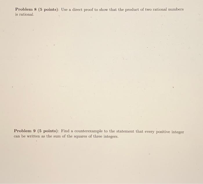Solved Problem 8 (5 points): Use a direct proof to show that | Chegg.com