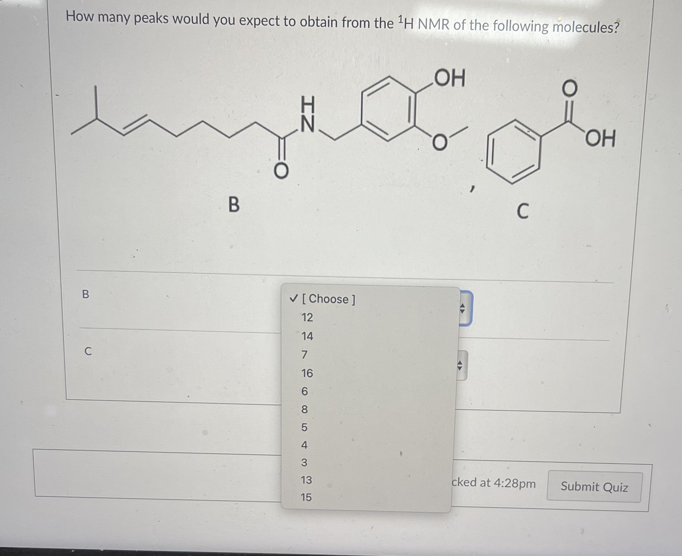 Solved How many peaks would you expect to obtain from the | Chegg.com