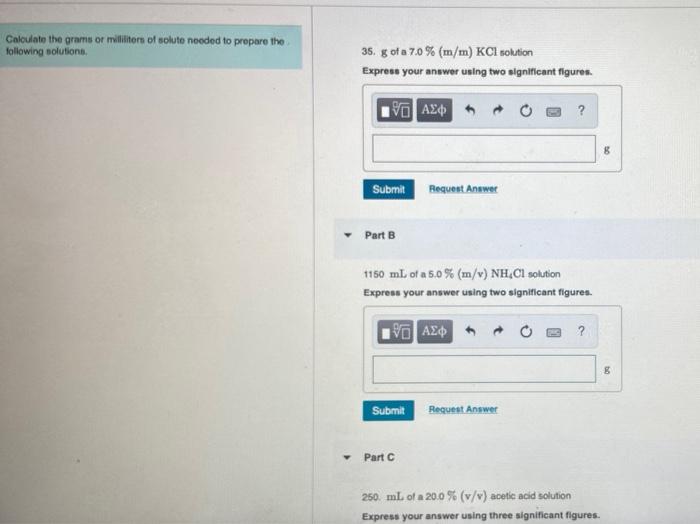 Solved Calculate the mase percent (m/m) for the soluto in | Chegg.com