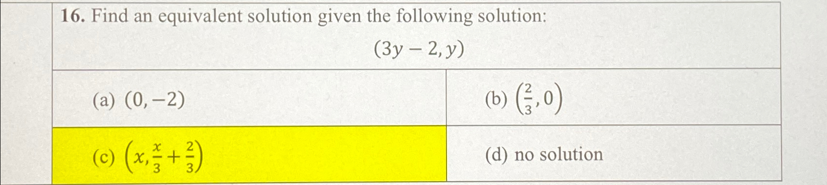 Solved Find an equivalent solution given the following | Chegg.com