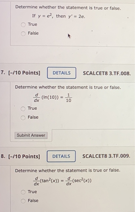 Solved Determine whether the statement is true or false. If | Chegg.com