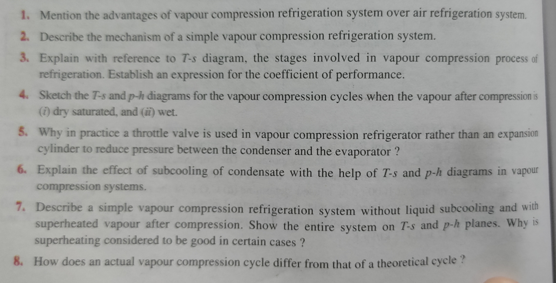 Solved Mention the advantages of vapour compression | Chegg.com