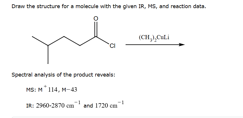 Draw the structure for a molecule with the given IR, | Chegg.com