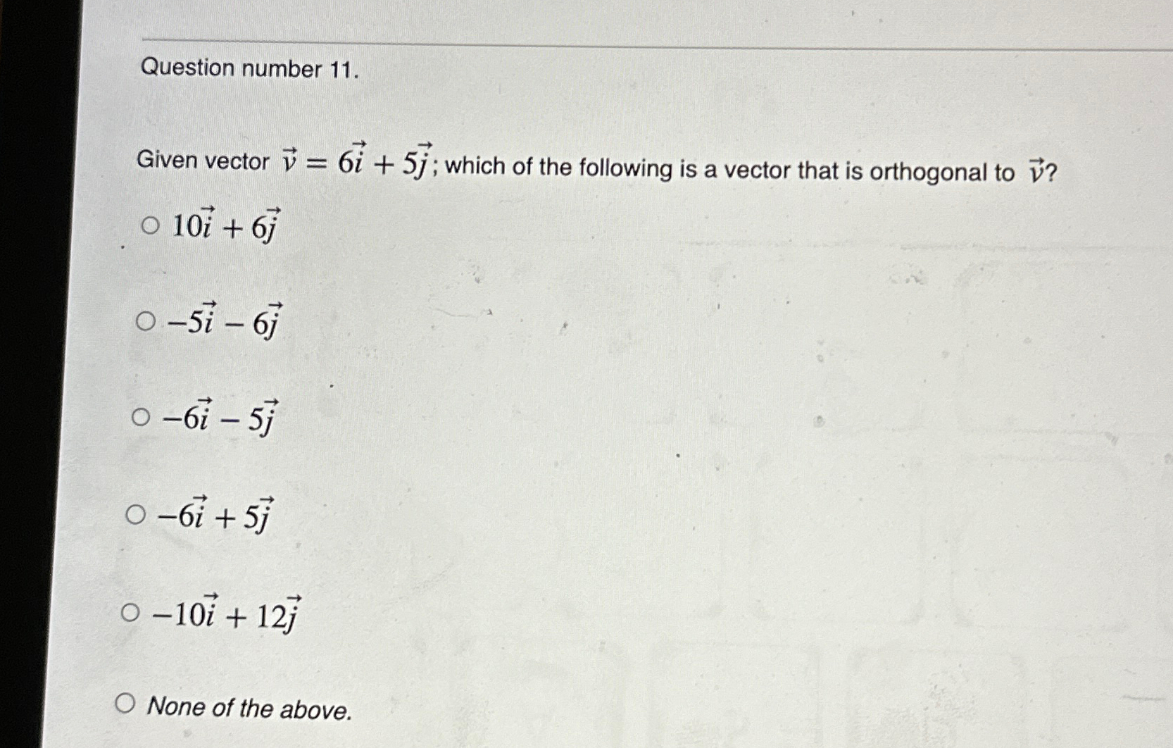 Solved Question number 11.Given vector | Chegg.com