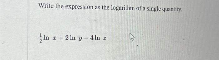 Solved Write the expression as the logarithm of a single | Chegg.com