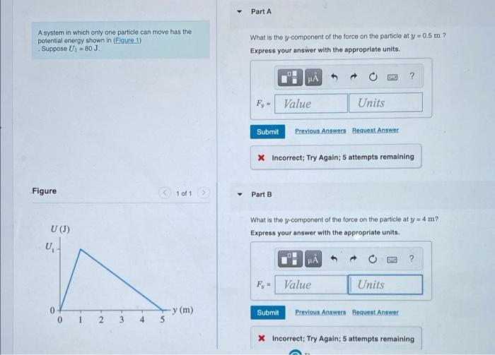 Solved Part A Asystem in which only one particle can move | Chegg.com