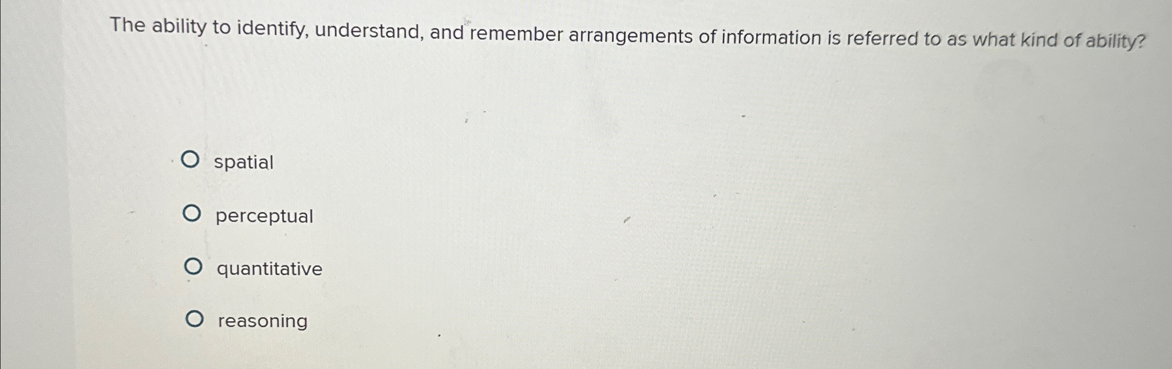 Solved The ability to identify, understand, and remember | Chegg.com