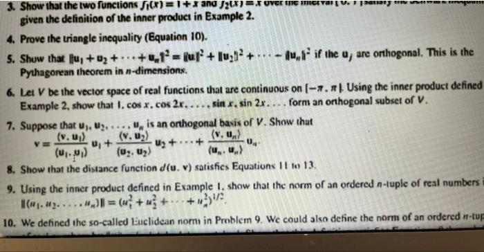 Solved given the definition of the inner product in Example | Chegg.com