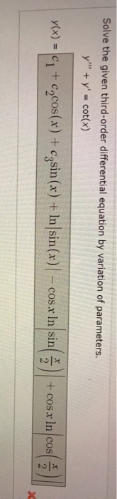 Solved Solve the given third-order differential equation by | Chegg.com