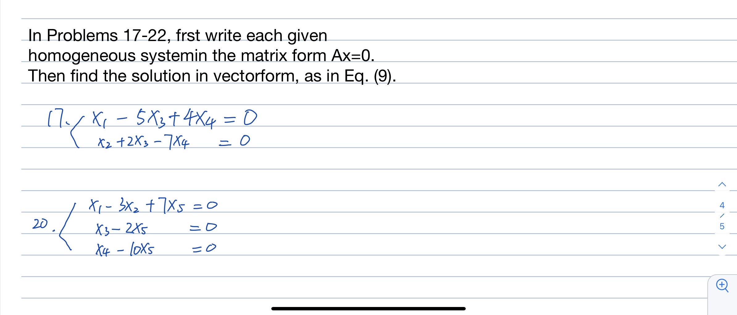 Solved In Problems 17-22, ﻿frst write each given homogeneous | Chegg.com