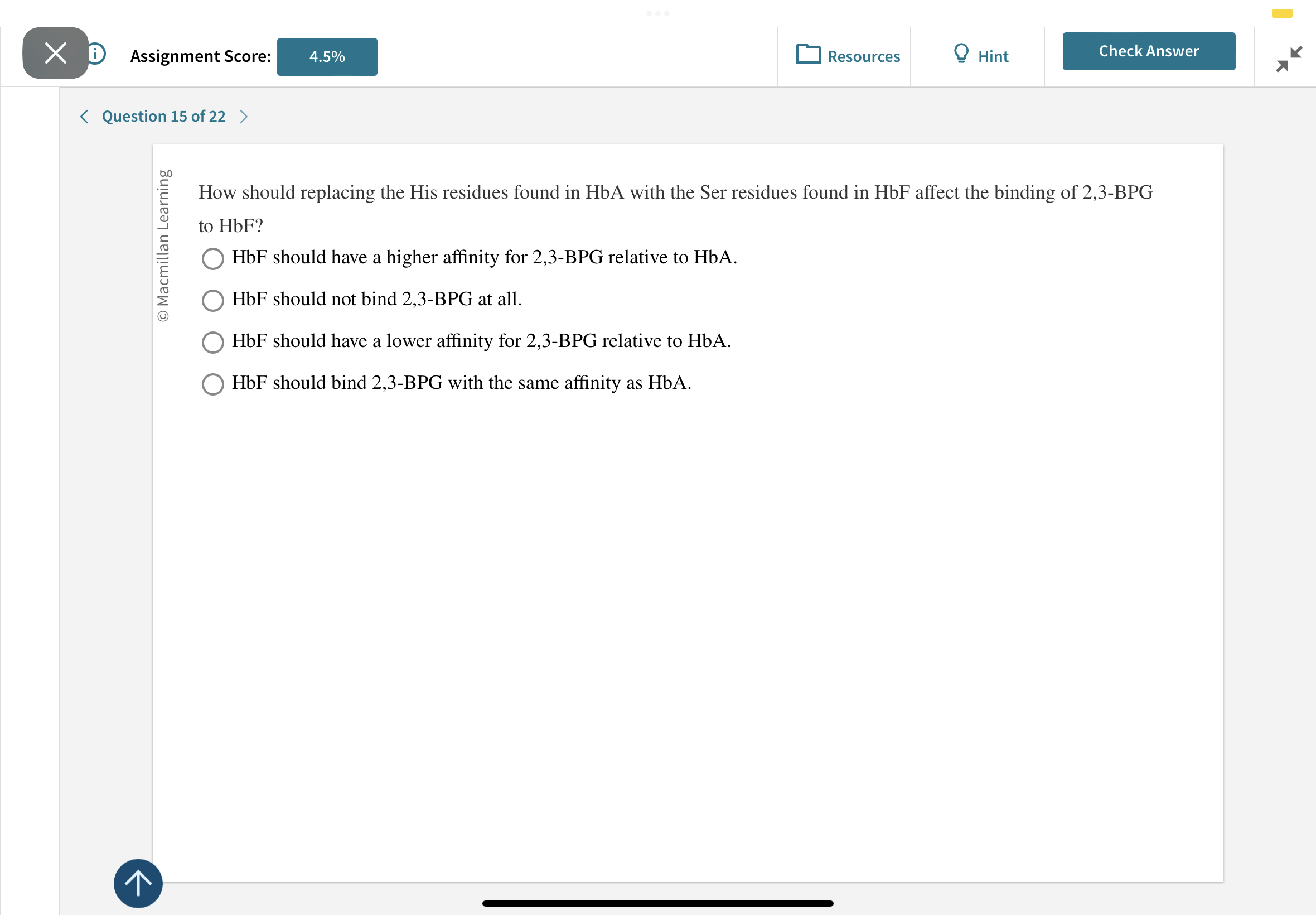 Solved Assignment Score:ResourcesHintQuestion 15 ﻿of 22How | Chegg.com