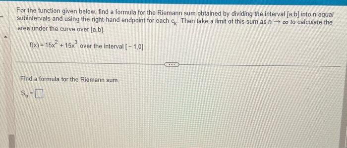 Solved For the function given below, find a formula for the | Chegg.com