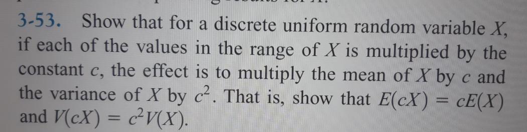 Solved 3-53. Show that for a discrete uniform random | Chegg.com