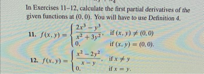 Solved In Exercises 11−12, calculate the first partial | Chegg.com