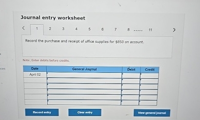 Solved Journal entry worksheetRecord the purchase and | Chegg.com