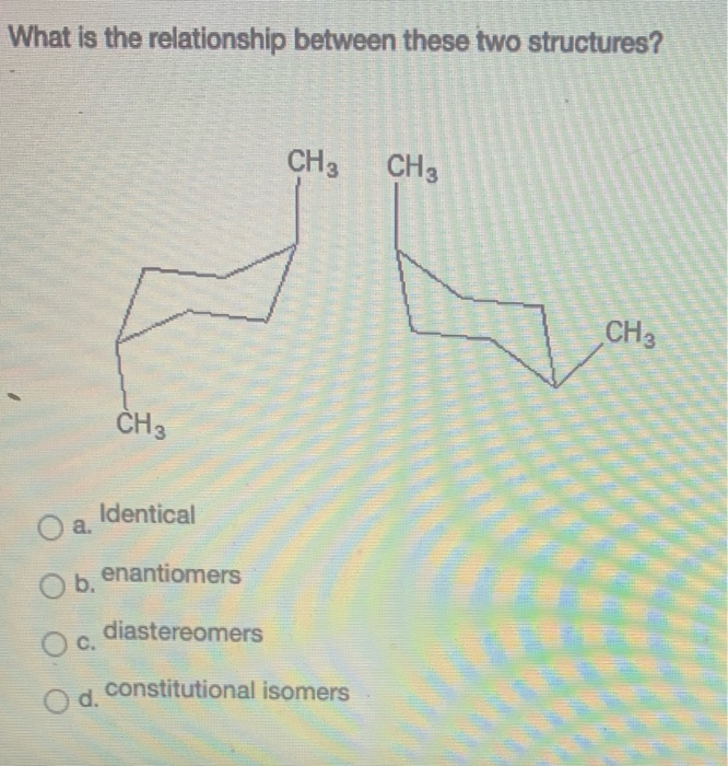 Solved What is the relationship between the two compounds: | Chegg.com