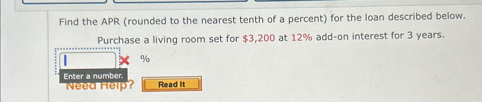 Solved Find the APR (rounded to the nearest tenth of a | Chegg.com