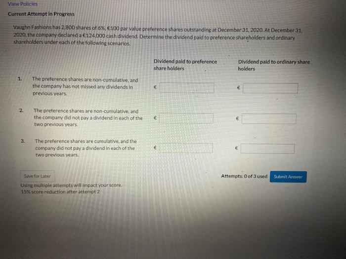 Solved View Policies Current Attempt in Progress Vaughn | Chegg.com