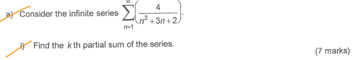 Solved a) ﻿Consider the infinite series ∑n=1∞(4n2+3n+2).i) | Chegg.com
