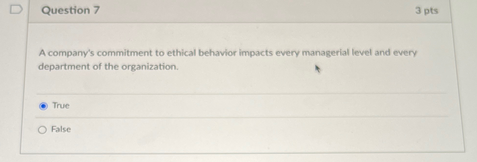 Solved Question 73 ﻿ptsA company's commitment to ethical | Chegg.com