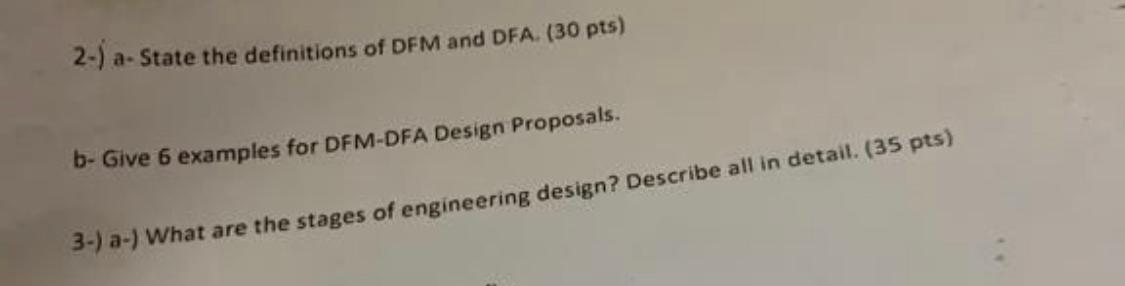 Solved 2-) ﻿a- ﻿State the definitions of DFM and DFA. ( 30 | Chegg.com