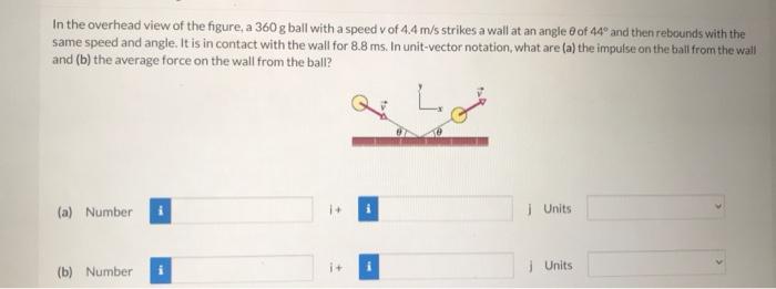 Solved In the overhead view of the figure, a 360 g ball with | Chegg.com
