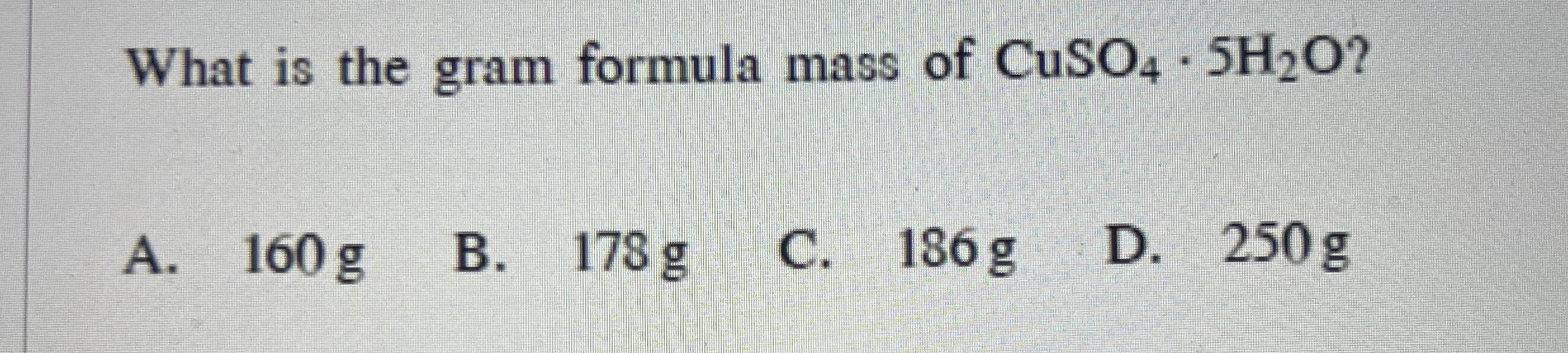Solved What is the gram formula mass of | Chegg.com