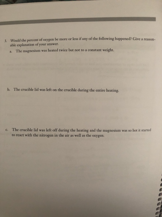 Name Instructor EXPERIMENT 5 EMPIRICAL FORMULA OF | Chegg.com