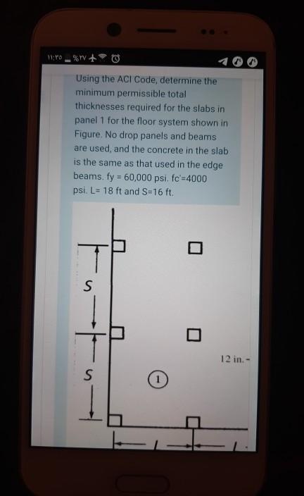 Solved ۱۱:۴۴ % + Using the ACI Code, determine the minimum | Chegg.com