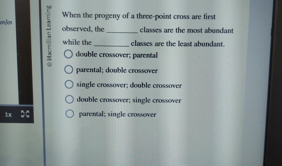 Solved When the progeny of a three-point cross are first | Chegg.com