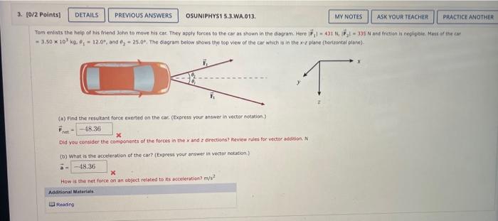 Solved An object of mass 12.0−kg subjected to a non-zero net | Chegg.com