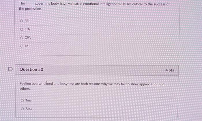 Solved The governing body have validated emotional | Chegg.com