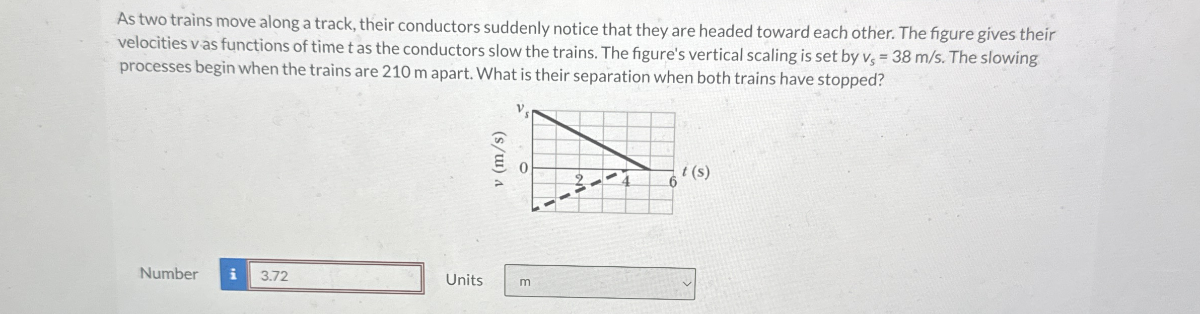 Solved As two trains move along a track, their conductors | Chegg.com