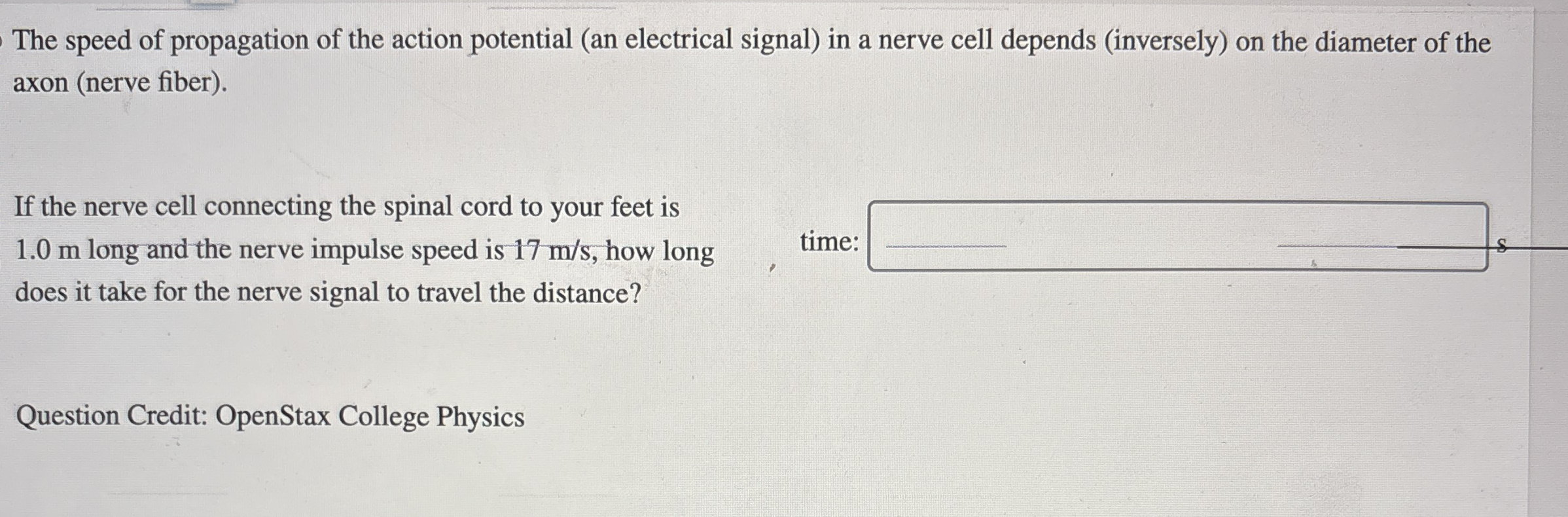 Solved The speed of propagation of the action potential (an | Chegg.com
