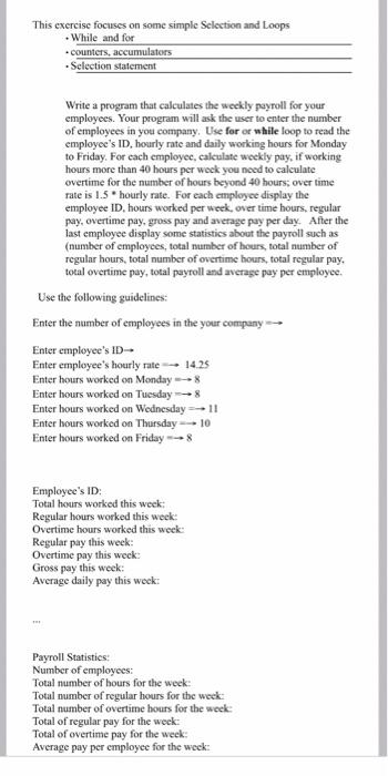 Solved This exercise focuses on some simple Selection and | Chegg.com