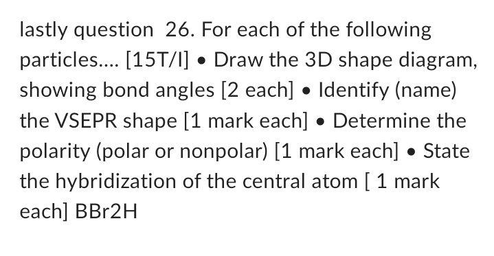 Solved lastly question 26 . For each of the following | Chegg.com