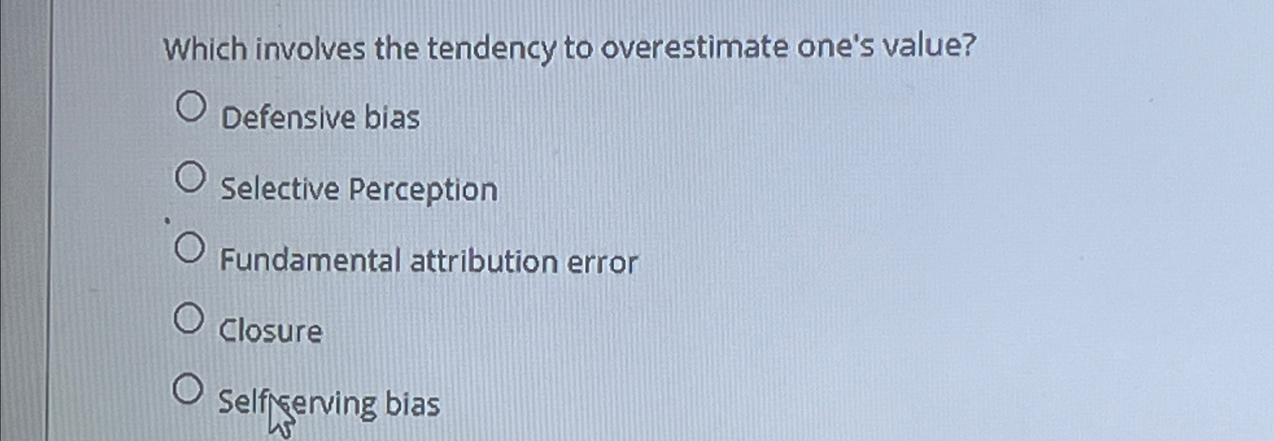 Solved Which involves the tendency to overestimate one's | Chegg.com