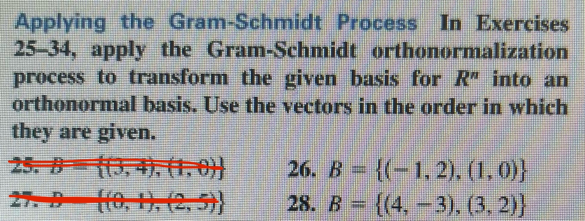 Solved Applying the Gram-Schmidt Process In Exercises 25-34, | Chegg.com