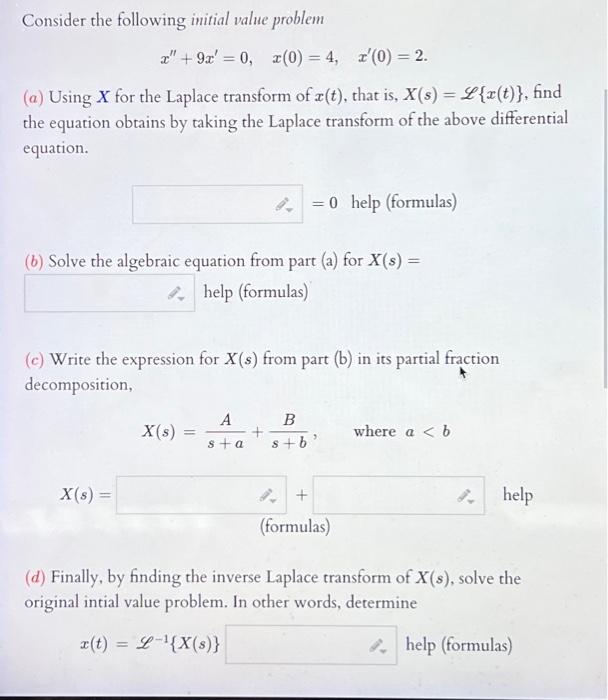 Solved Consider the following initial value problem | Chegg.com