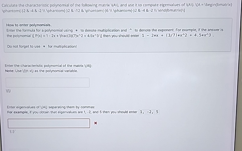Calculate the characteristic polynomial of the | Chegg.com