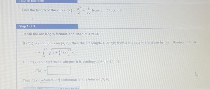 Solved Find the length of the curve f(x)=6x3+2x1 from x=5 to | Chegg.com