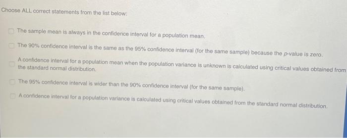 Solved Choose ALL correct statements from the list below: | Chegg.com