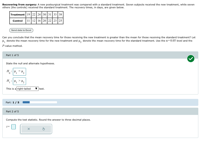 Solved Recovering from surgery: A new postsurgical treatment | Chegg.com