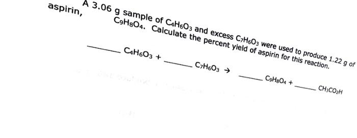 Solved A 3.06 g sample of CaH6O3 and excess C3H603 were used | Chegg.com
